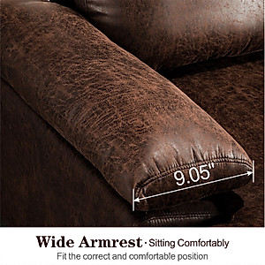 ovios 97.6" L-Shaped Sofa Couch with Convertible Chaise, Minimalist Reversible Sectional Sofa with Deep Seat, Comfy Mid-Century Modern Suede Leather Couches for Living Room, Dark Brown