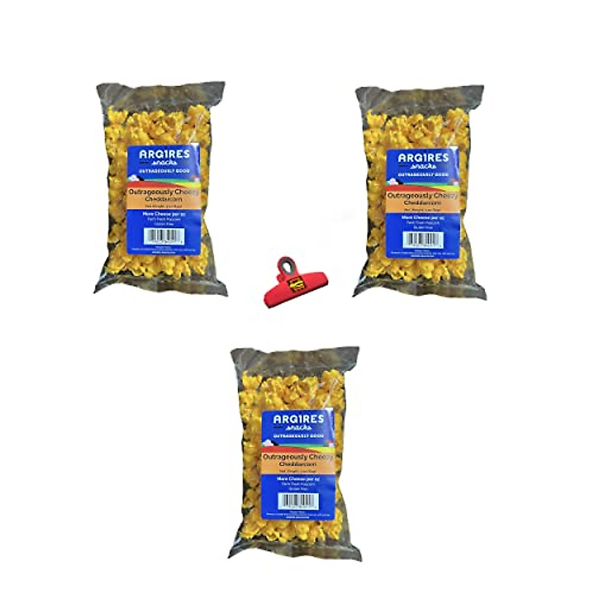 Argires Chicago 3 pack Gourmet Cheddar Cheese Popcorn 3 oz Bags - Chicago Snack House