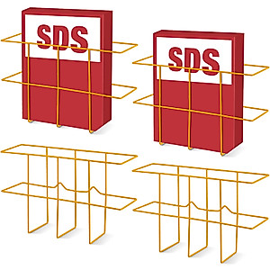 Nuenen 4 Pieces SDS Binder Holder Binder Rack Mountable Binder Holder Wall Rack 13.78 x 8.66 x 4.33 Inches MSDS Wall Station for File Magazine Safety Sheet Organizer Display Office School Home Yellow