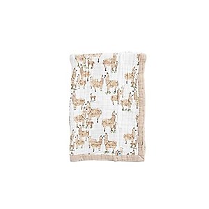 Little Unicorn Llama Llama Cotton Muslin Quilt Receiving Blanket | 100% Cotton | Super Soft | Babies and Toddlers | 30” x 40” | Machine Washable