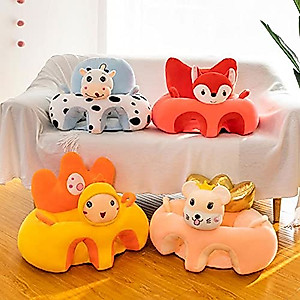 JIAOAO 1 Pcs Cute Baby Sofa Cover,Sofa Chair Baby,Baby Support Sofa Chair Baby Learning Seat Plush Shell Chairs for Babies.(No Filling)