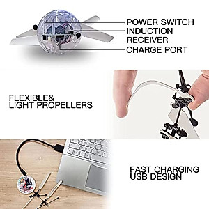 KPPIT Kids Flying Orb Ball, Upgraded Orbiter Flying Disco Ball Mini Drone Toy with Remote LED Hand Controlled Helicopter Games Indoor Outdoor Hover Ball Floating UFO Toys for Boys Girls