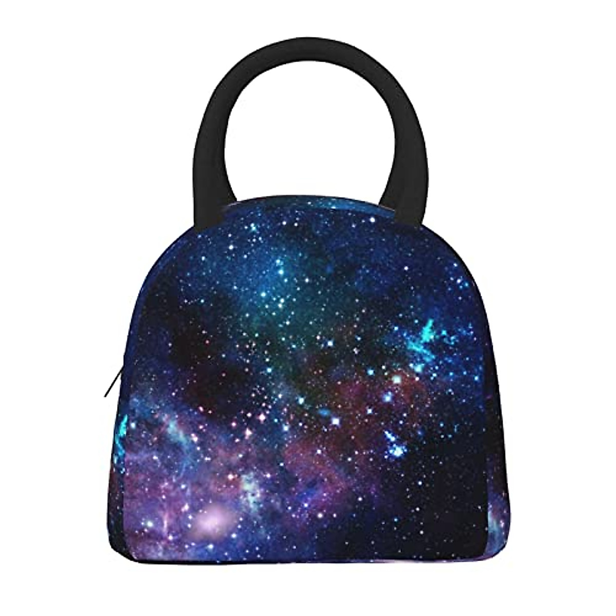 Aeoiba Blue Purple Galaxy Insulated Lunch Bag Tote Handbag lunchbox Food Container Gourmet Tote Cooler warm Pouch For School work Office