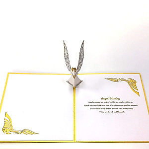 Dekali Designs Guardian Angel Pop Up Card - 3D Get Well Card, Funeral, Bereavement, Memorial, Christmas with Angel Blessing/Quote