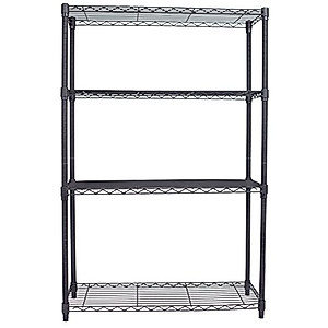 Internet's Best 4-Tier Wire Shelving - Flat Black - Heavy Duty Shelf - Wide Adjustable Rack Unit - Kitchen Storage