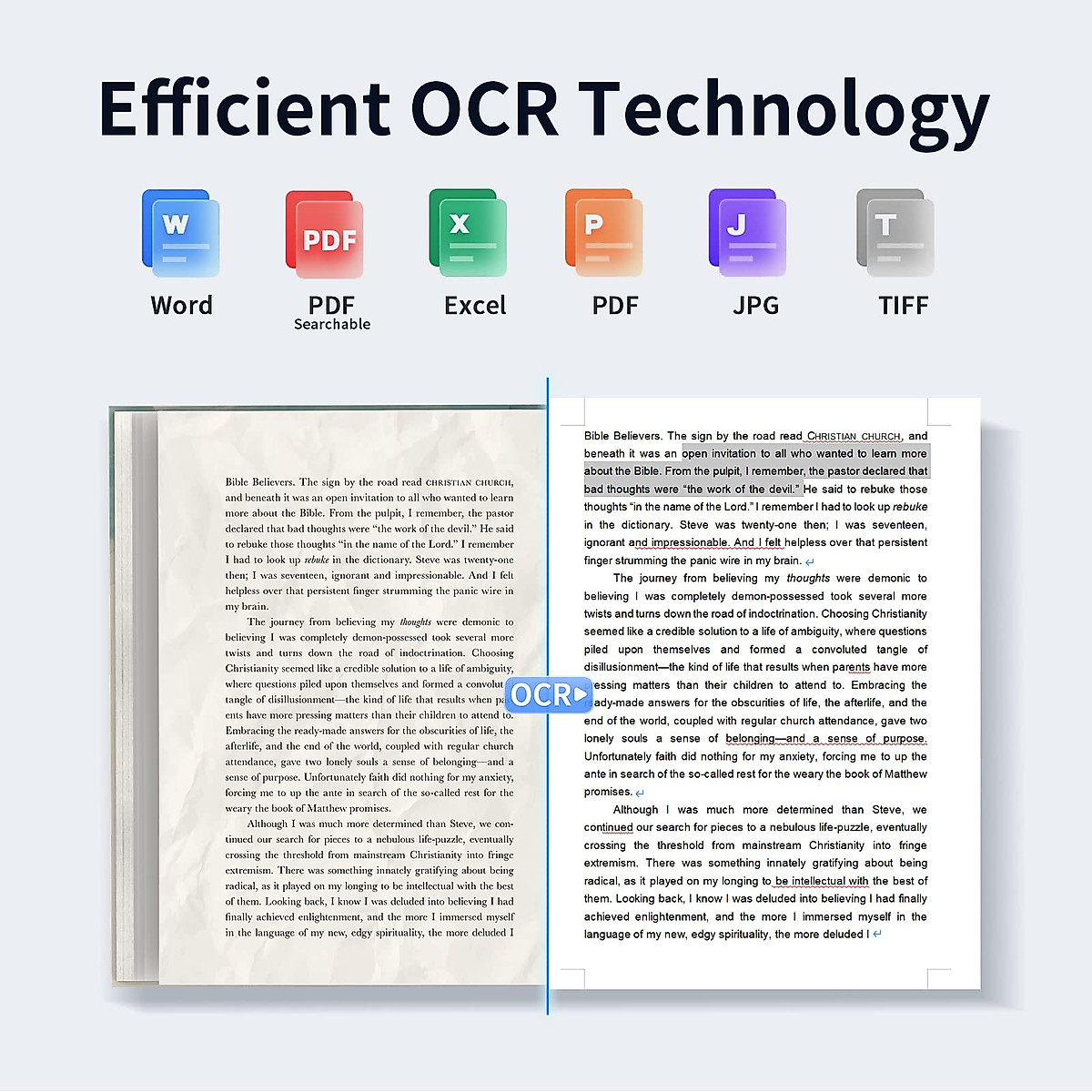 CZUR ET16 Plus Advanced Book & Document Scanner, 2nd Gen Auto-Flatten&Deskew Tech, 16MP Camera, Capture A3, 186 Languages OCR, Convert to PDF/Searchable PDF/Word/Tiff/Excel, Run On Windows&MacOS