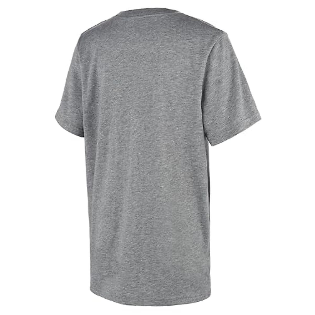 adidas Boys' Big Short Sleeve Cotton Script T-Shirt, Linear Logo Dark Grey, Large