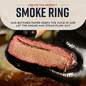 Brown Kraft Butcher Paper Roll - 18 Inch x 100 Feet - USA Made - Food-Grade Paper for Wrapping and Smoking Meat, BBQ, Grilling, Perfect Brisket Crust - Durable, Unbleached, Uncoated & Unwaxed