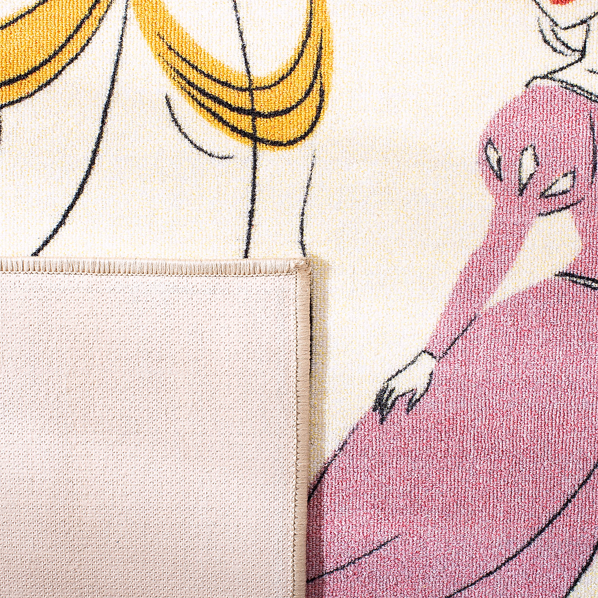 SAFAVIEH Disney Princess Collection Machine Washable Slip Resistant 5' x 7' Ivory/Pink Assurance Kids Bedroom Nursery Playroom Area Rug