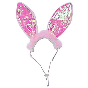 Rubie's Crinkle Pink Bunny Ears Pet Headband, Small/Medium