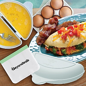 Beyondeals Omelet Microwave Pan, 8.4 Inch, Ideal For Single Servings, Nonstick Omelet Pan With Reusable Food Storage Bag - Bpa-Free, Even Heating,Microwave Omelet Pan [Pack Of 2]