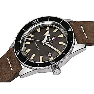 Rado Men's Captain Cook Leather Swiss Automatic Watch, Brown (R32505305)