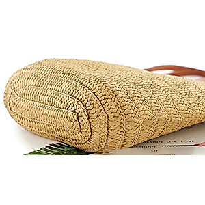 Straw Tote Bag Shoulder Bag for Women Straw Beach Bag Handbag Soft Bohemian Hobo Bag Casual Beach Daypack for Vacation