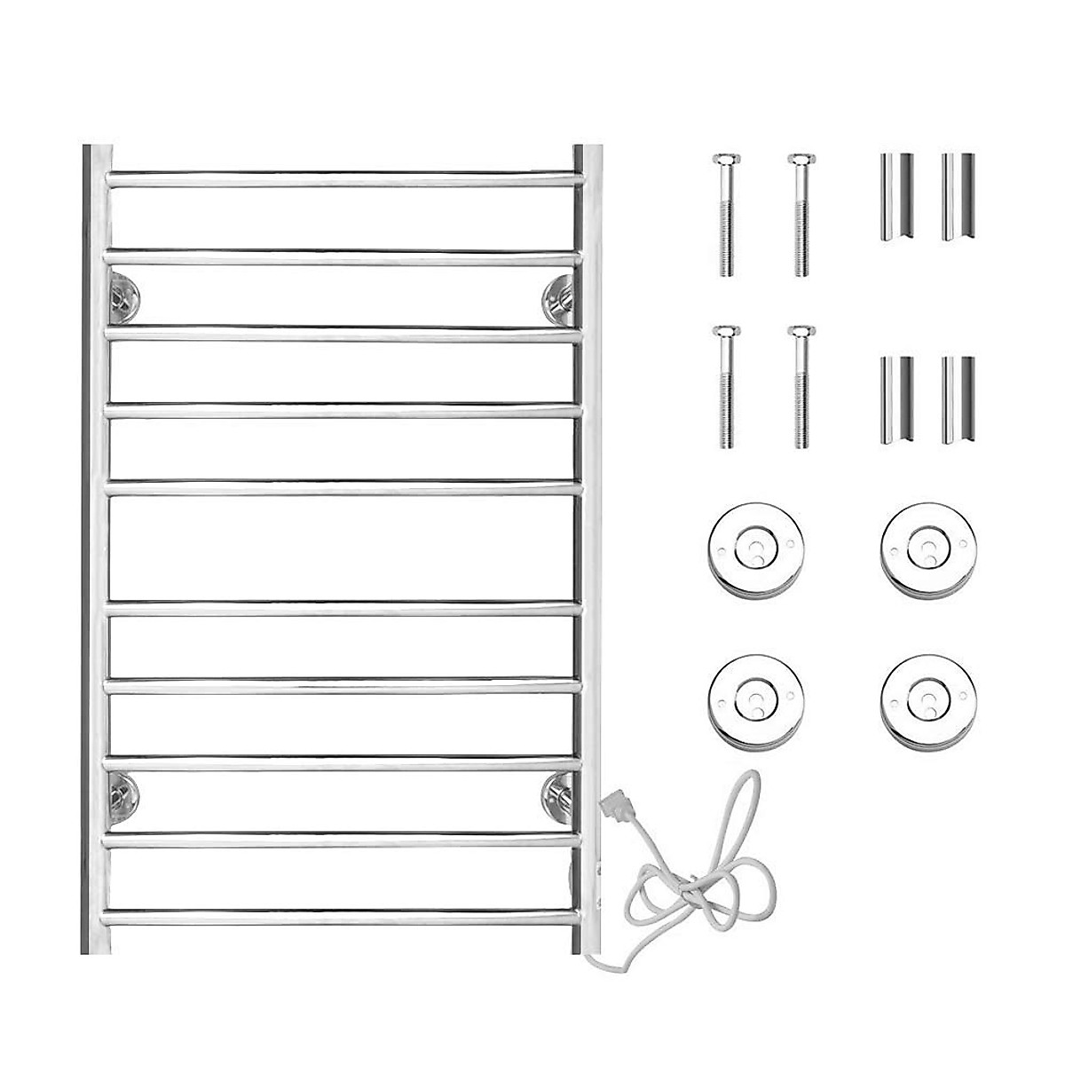 TOYEEKA Towel Warmer Wall Mounted 10 Bar Hardwired Curved Towel Electric Warm Bath Towel Heater