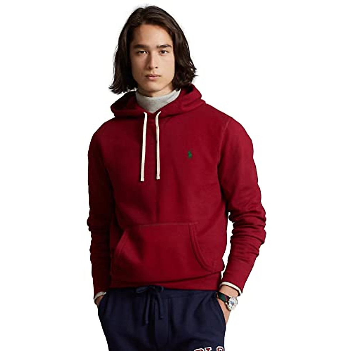 Polo Ralph Lauren Mens Cabin Fleece Hoodied Sweatshirt (XL, Redwine) Red Wine, X-Large