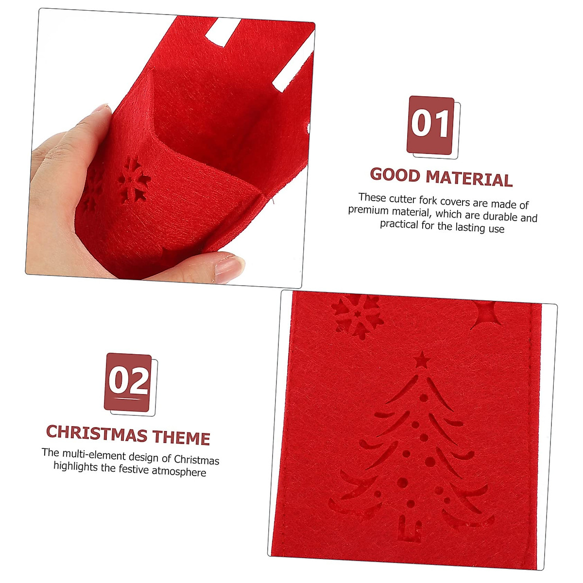 ABOOFAN 12 Pcs Christmas Tree Cutlery Bag Felt Christmas Silverware Bag Dinner Table Decorations Christmas Cutlery Bag Silverware Bags Grey Decor Tableware Bag Halloween Cutlery Fork