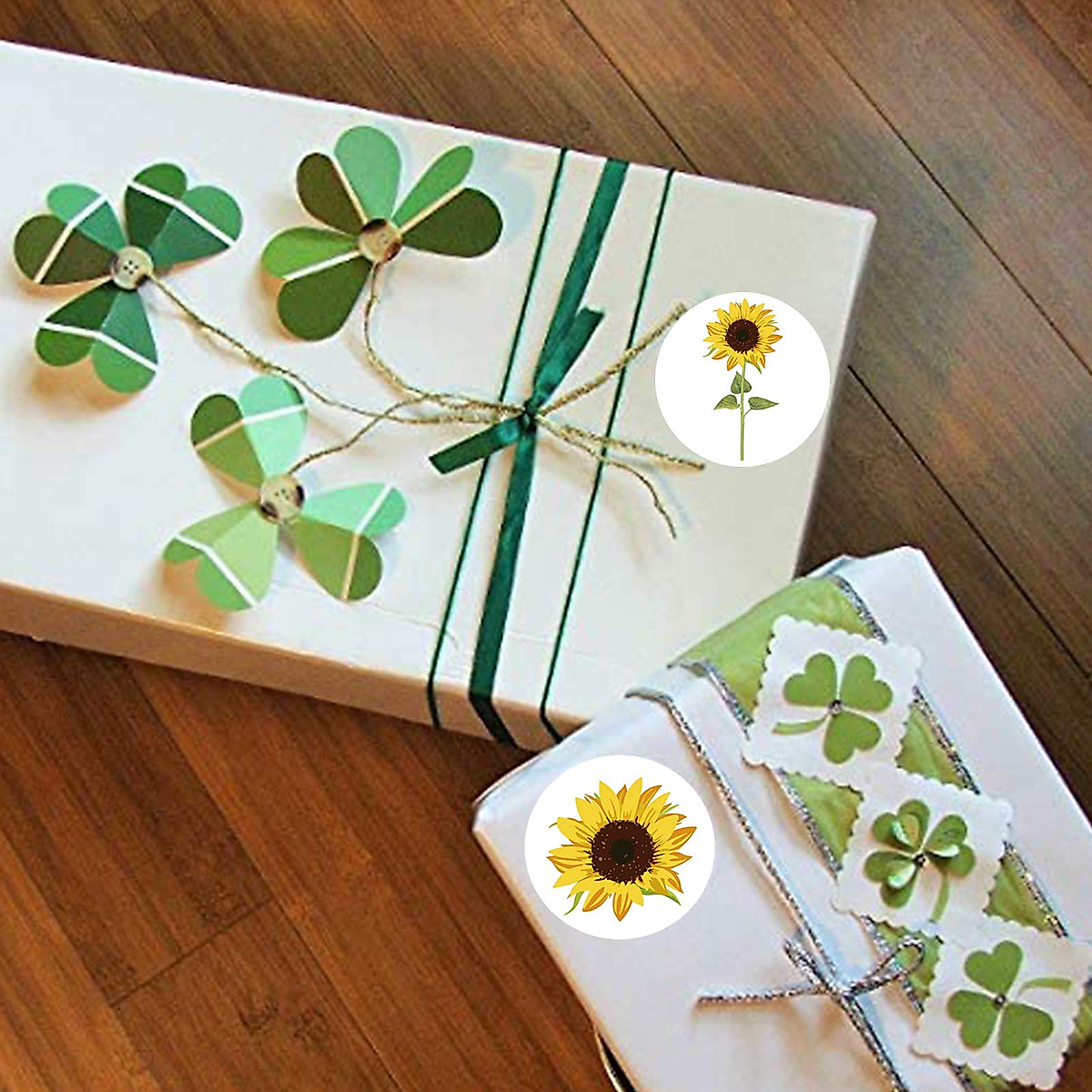 Pop Resin Sunflowers Sticker 1.5 inch Wildflower Sticker for Crafts Water Bottle Laptop Notebook 500 pcs per roll Christmas Valentine Labels,Yellow