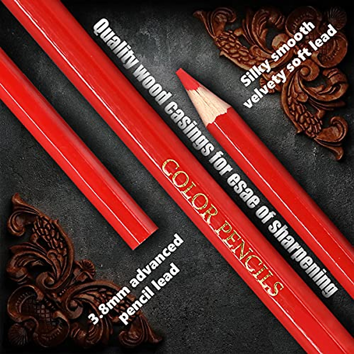 YOOUSOO Colouring Pencils, 24 Pcs Professional Coloured Pencils Drawing Pencils, Oil-based Artist Pencil Set, No Wax, Ideal for Sketching, Doodling, Painting, Writing, Pre-sharpened…