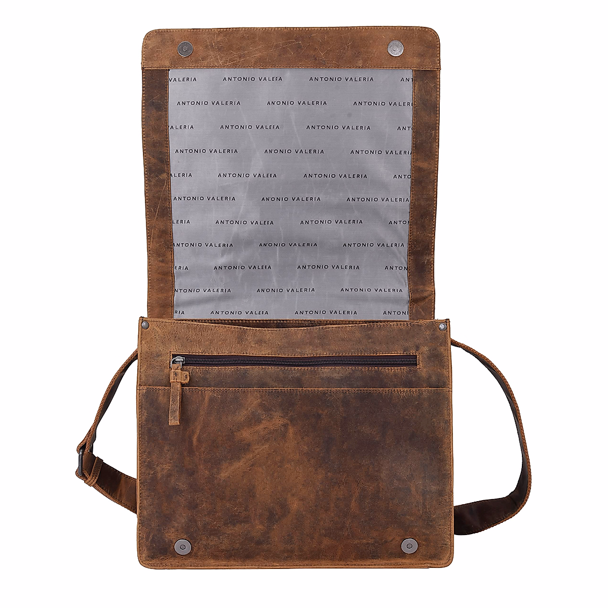 ANTONIO VALERIA Albert Brown Premium Leather Messenger Bag for Men