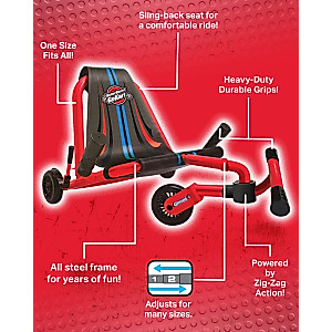 Roller Racer Go Kart, Swing Side-to-Side for Amazing Ride, Powered by Zig-Zag Motion, Rides on Any Hard Surface (Indoors and Outdoors)