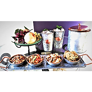 Galrose Galvanized Iron Insulated Ice Bucket – Rose Gold Lid, 2 Liter Stainless Steel Double Wall 5.5" x 6” Rustic Wine Chiller or Champagne Bucket. Unique 6th Iron Anniversary or Birthday Gift