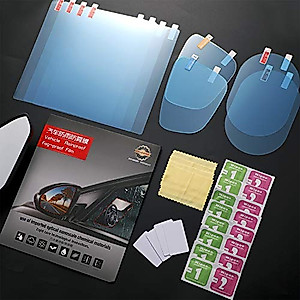 8 Pieces Car Rearview Mirror Film Rainproof Waterproof Mirror Film Anti Fog Nano Coating Car Film for Car Mirrors and Side Windows, Various Shapes