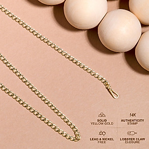 PORI JEWELERS 14K Yellow Gold 2.0mm Cuban/Curb Link Chain Necklace- Made in Italy-14-30 (Yellow, 24)