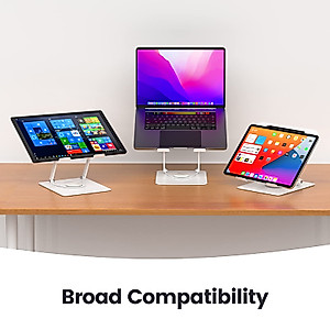 Cloudeck T360 Laptop Stand Anti-Shake with Heavy Swivel Base, Ergonomic Multi-Angle Adjustable Laptop Stand Riser iPad Holder for MacBook Pro/Air, Surface Laptop, Tablet UP to 17 inches