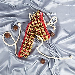 Art Of Creation Kathak Ghungroo Anklet Bells 3 Line 60 Big Bells Musical Dancing Instrument Classical Bharatnatayam Kuchchipudi Ghungru (Red Paded)