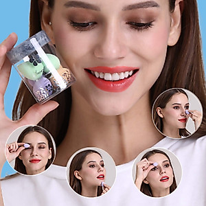 Snowflakes Mini Beauty Makeup Sponge Blender for Detailed Application Around the Eyes and Other Areas, 6 pcs, Latex Free, Small Makeup Sponges Under Eyes