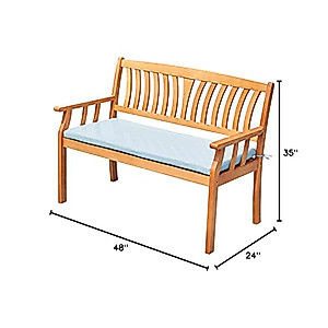 VIFAH V1963 Kapalua Honey Nautical Eucalyptus Wooden Outdoor Garden Bench