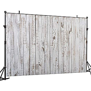 WOLADA 8x6FT Vintage Wood Backdrop Retro Rustic White Gray Wooden Floor Backdrops for Photography Kids Adult Photo Booth Video Shoot Vinyl Studio Prop 11890