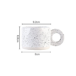 HOOPZOZA 10 OZ Ceramic Coffee Mug Cup Handle Tea Mug Drinking Cup for Cappuccino Latte Espresso Beverage (White)