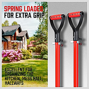 19-Piece Garden Tool Holder Set - Wall Mount Shovel Holder, Broom Holder, Rake Holder, Garage Hook & Tool Holder Set, Garage Organizer, Wall Organizer, Utility Storage, Utility Hanger Clips & U-Hooks