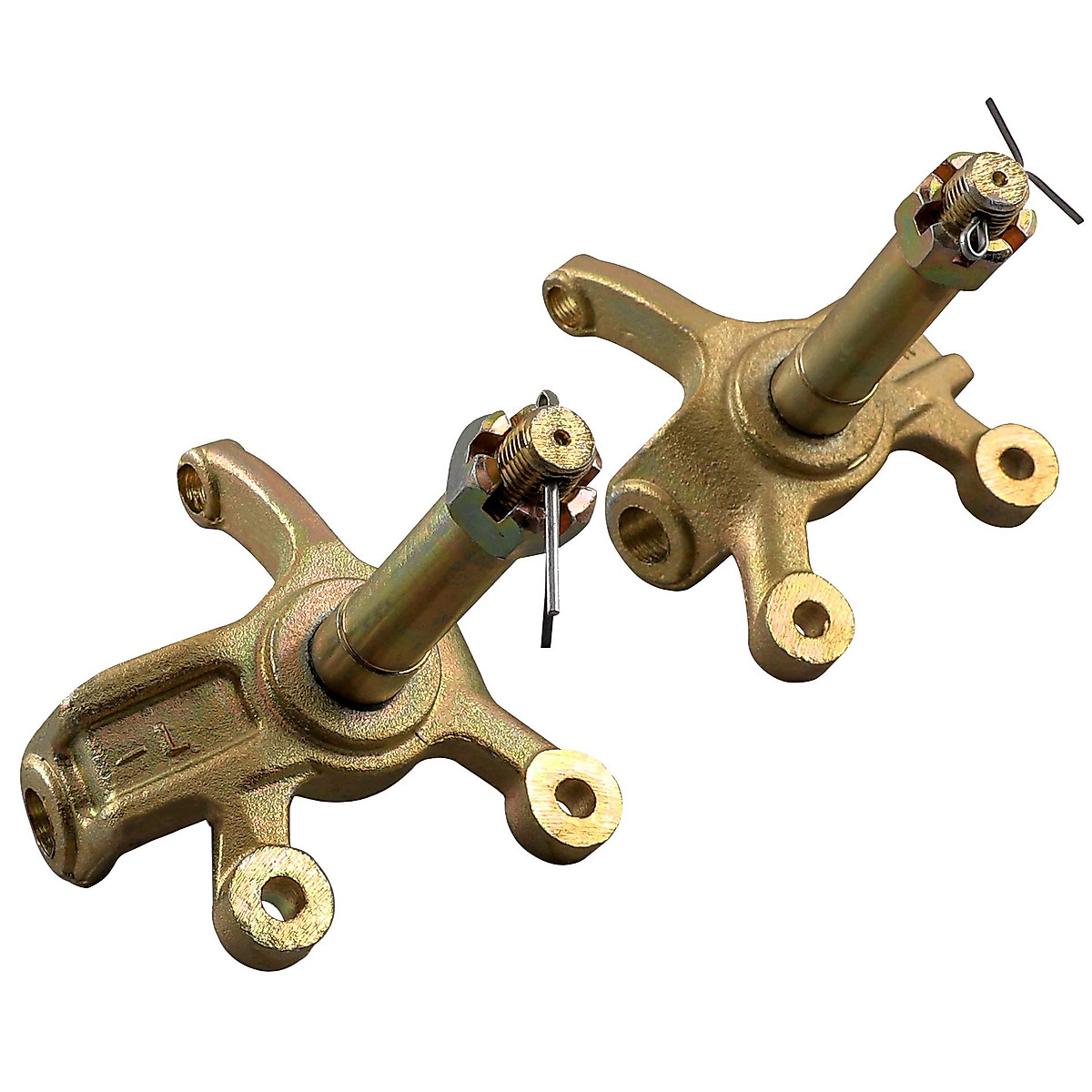 Fuerduo Steering Wheel Assembly and Tie Rod Rack Adjustable Shaft & Front Wheel Hubs with Steering Knuckle Kit fit for 110cc 125cc Go Kart Bike