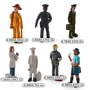 BRETOYIN 1Inch Mini Working People Figurines Toy Playset Individually Hand-Painted Mini People Action Figures Realistic People Figurine Model Toy for Kids