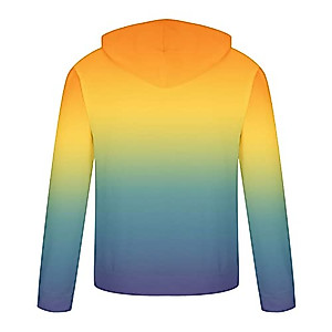 Hoodies for Men Zip Up Graphic Lightweight Athletic Sweatshirt Casual Long Sleeve Hooded Sweatshirts Pullover Tee cotton crewneck sweatshirt Yellow 2X