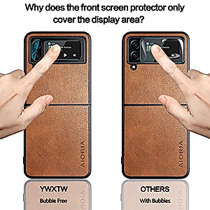 YWXTW for 2 Pack Samsung Galaxy Z Flip 4 Front Screen Protector and 2 Pack Camera Lens Protector, HD Clear Anti-Scratch Tempered Glass Camera Screen Protector [Does not Affect Night Shots]