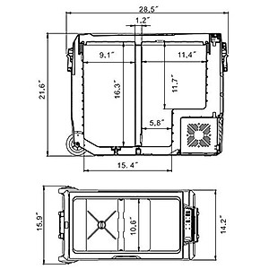 Alpicool T60 Dual Temperature Control Portable Refrigerator 63 Quart Compact Fridge Mini Freezer -12/24V DC and 110-240V AC