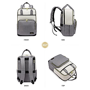 LOVEVOOK Laptop Backpack for Women 15.6 Inch, Travel Backpack Personal Item Size Carry On Bag, Women’S Computer Backpack Work Laptop Bag With Water-Resistant, College Backpack Teacher Nurse Bag, Grey