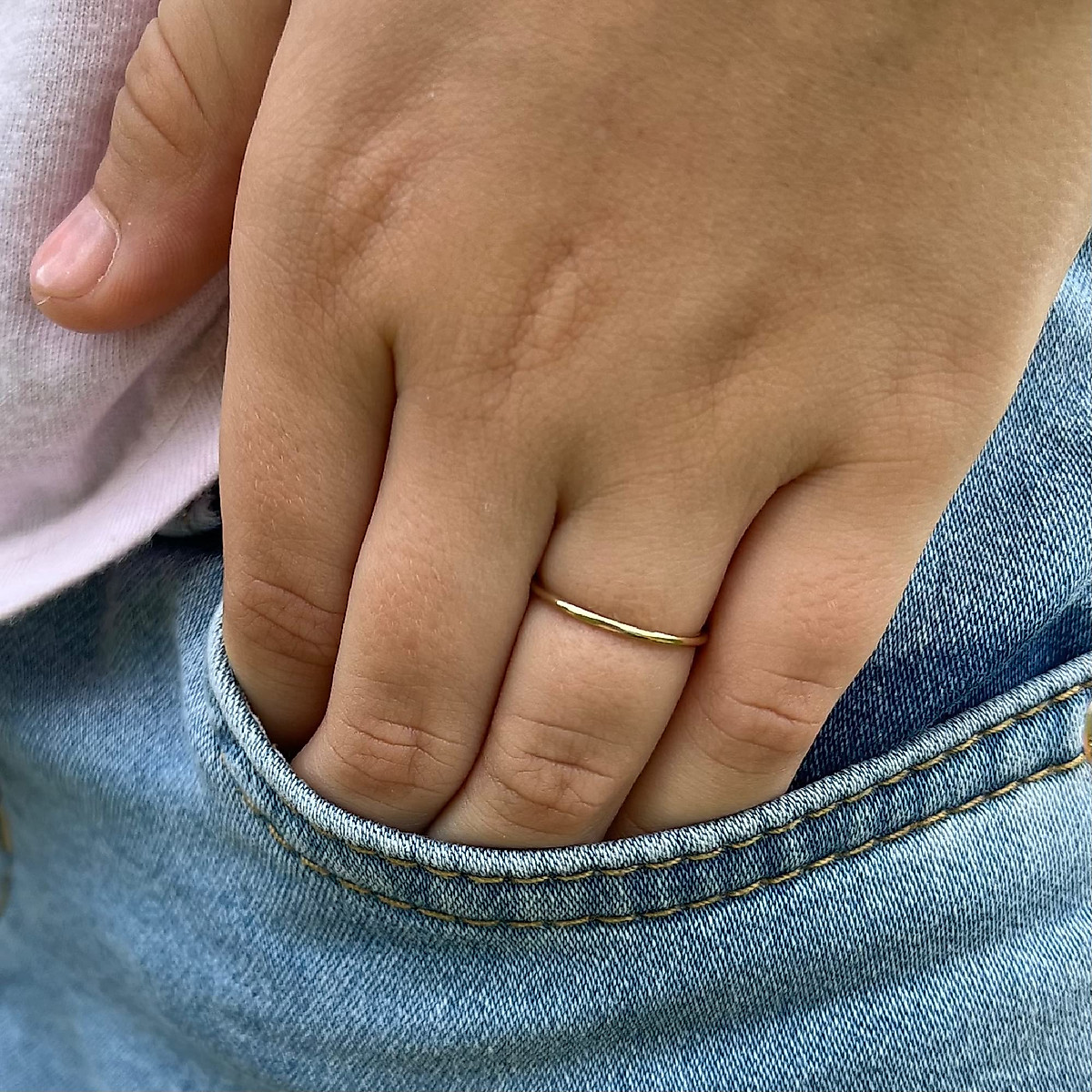 Baby Stacking Rings, Baby Girl or Boy Jewelry 14k Gold, Keepsake for Baby Girl, Baptism Gifts for Kids or Children (Ring Size 2)