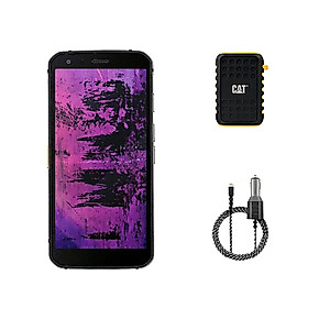 CAT Phone S62 Pro Rugged Smartphone Bundle – North America Variant - with FLIR Thermal Imager, Includes CAT 10,000 mAh Rugged Power Bank with Flashlight and CAT Dual USB-C Rugged Car Charger