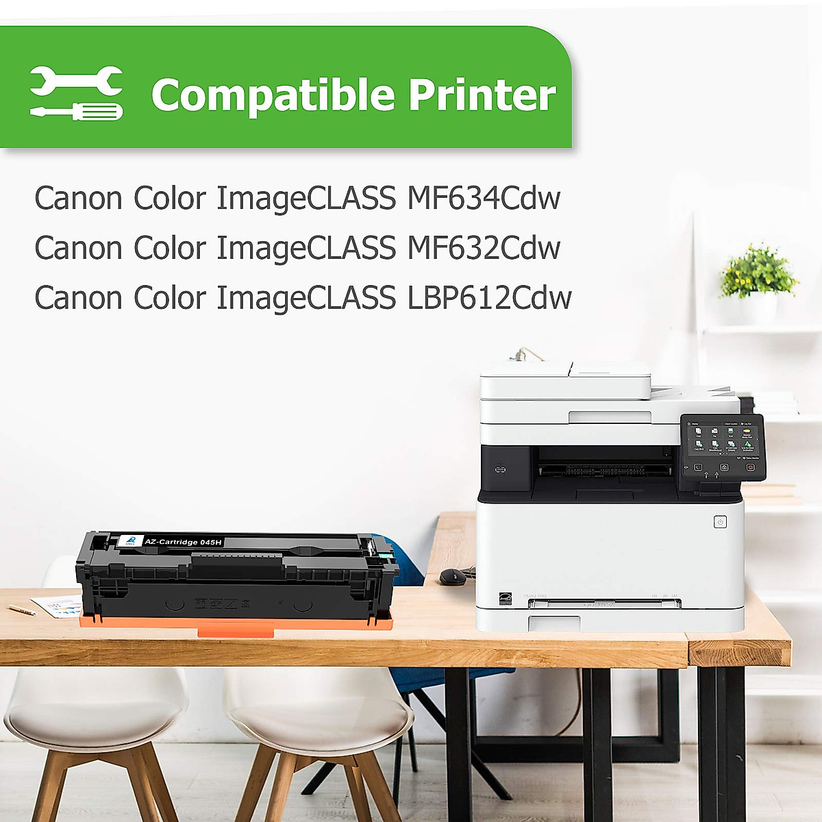 Aztech Compatible Toner Cartridge Replacement for Canon 045 045H MF634Cdw Toner for Canon ImageCLASS MF632Cdw MF634Cdw LBP612Cdw MF632 MF634 LBP612 Printer Toner (Black Cyan Yellow Magenta, 5-Pack)