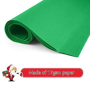 FEPITO 100 Sheets Green Christmas Tissue Paper Gift Wrapping for Xmas Wrapping Presents, Crafts(14 x 20 Inch)