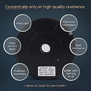 PLA 3D Printing Filament - ALLTIME3D - Pure White 300g (0.66lbs) - 1.75mm Dimensional Accuracy +/- 0.05mm 3D Printer Pen for Professional. World Leader in alltime 3D Filament (Pure White)