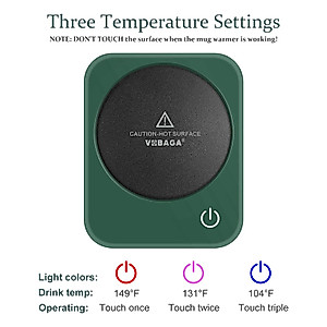 VOBAGA Coffee Mug Warmer, Electric Coffee Warmer for Desk with Auto Shut Off (No Cup), 3 Temperature Setting Smart Cup Warmer for Heating Coffee, Beverage, Milk, Tea and Hot Chocolate