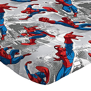 Jay Franco Marvel Spiderman Burst Full Sheet Set - 4 Piece Set Super Soft and Cozy Kid’s Bedding - Fade Resistant Microfiber Sheets (Official Marvel Product)