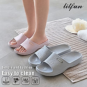 Soft Sandals Slides for Women Men Lightweight Beach Pool Shower Shoes Bathroom Slippers, Pink