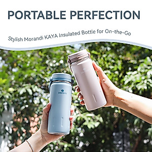 Santeco 13oz Insulated Water Bottle with Handle, Stainless Steel Sports Water Bottles, Wide Mouth Leak-Proof Double Wall Travel Mug Cold & Hot Water Cup for GYM, Riding, Camping, School