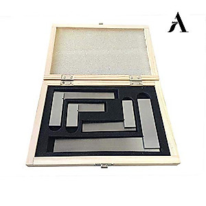 AnNafi® Machinist Square | Precision Square Solid Industrial Set | 90 Right Angle Precision Ground Hardened Steel | Carpentry Square | Measuring & Layout Tools (8 Inches)